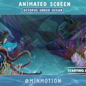 ANIMATED Octopus Under Ocean Twitch Stream Package / Ocean Art Theme ...
