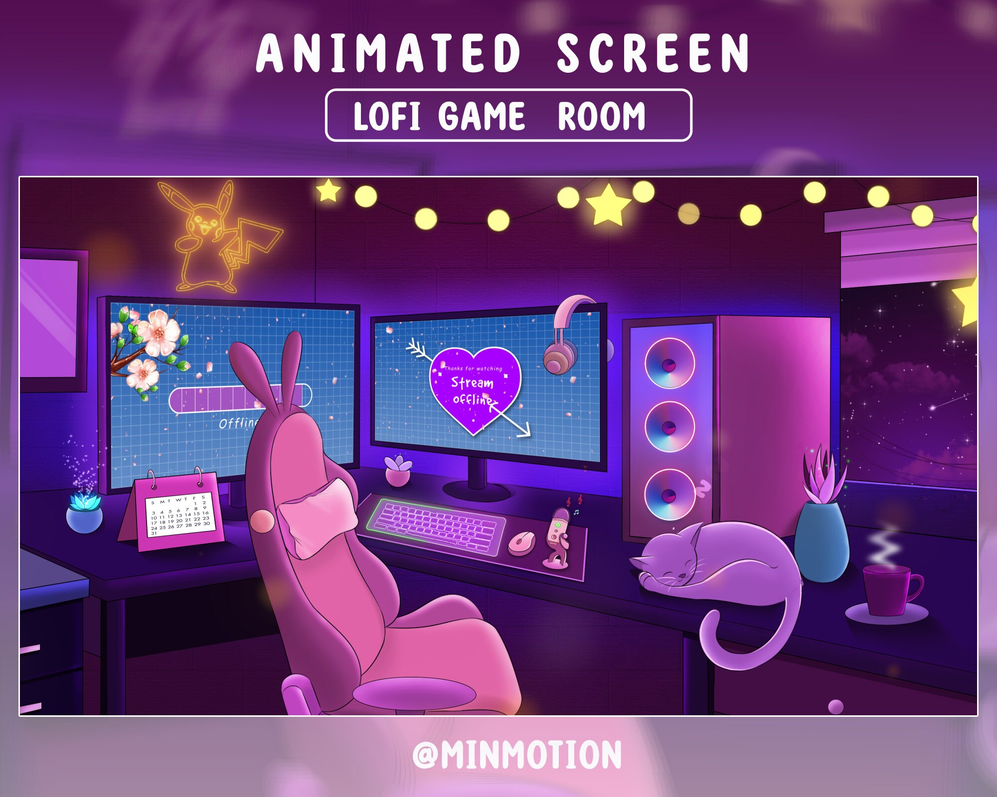 Animated Cozy Gaming Room Twitch Stream Full Package / Lo-fi - Etsy