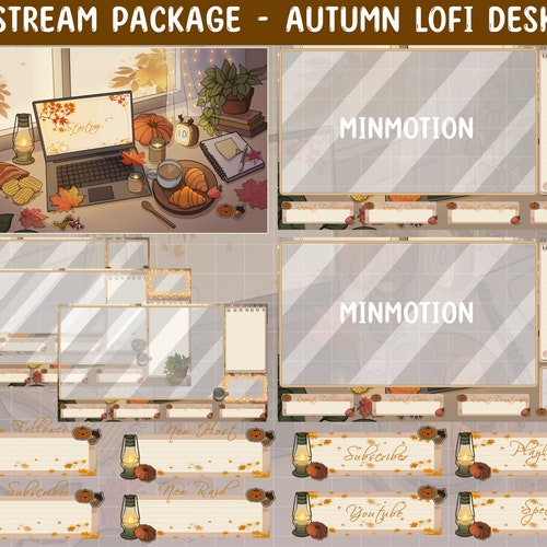 Animated Autumn Night Lofi Desk Twitch Stream Package/ Autumn - Etsy