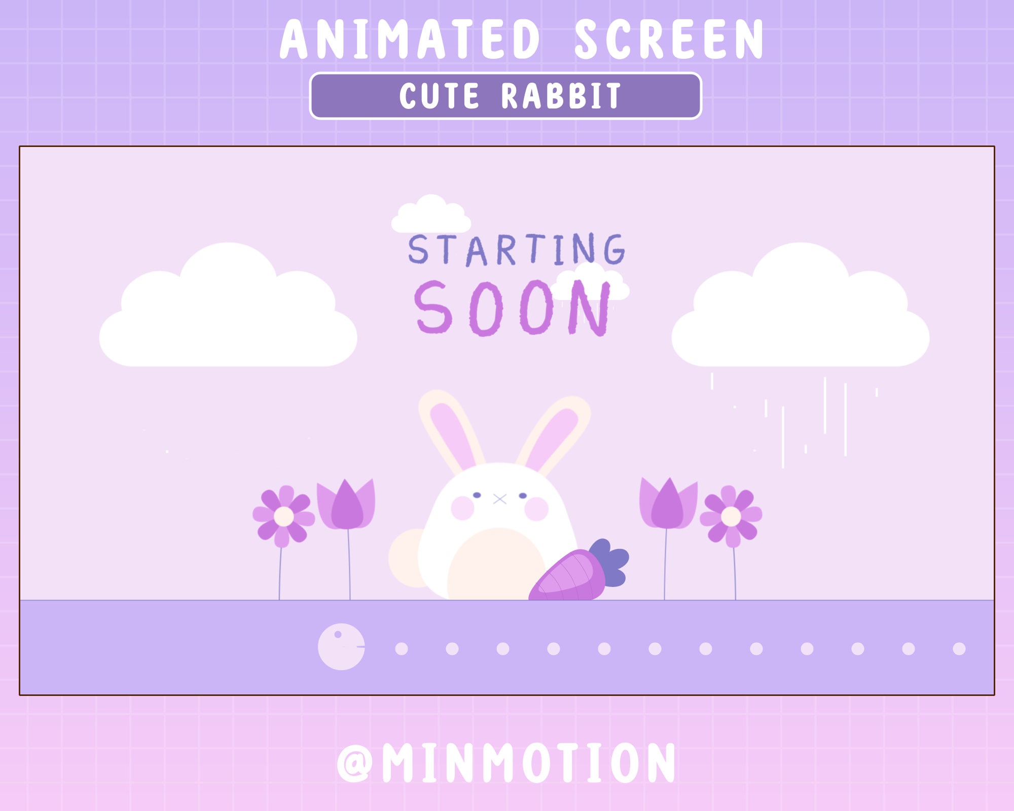 FULL ANIMATED Cute Bunny Twitch Overlay Stream Package / - Etsy