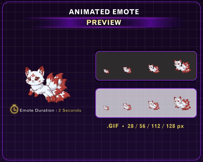 Animated Nine Tail Fox Run Emote Pack Twitch, Single & Group Run, Funny ...