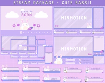 Bunny Twitch Animation Stream Overlay Animated Cute Rabbit Aesthetic ...