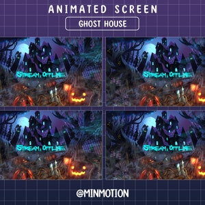 Animated Ghost House Twitch Stream Screen / Spooky House in the Woods ...