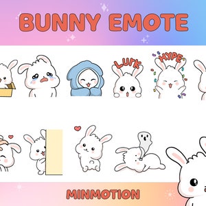 Cute Bunny Twitch Discord Emotes / Rabbit Twitch Emotes Pack / Kawaii ...