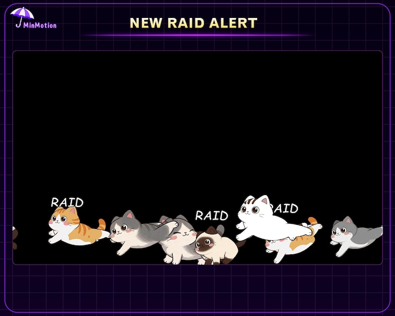 Chibi Cats Twitch Raid Alert, Cute Cat Twitch Emote, Funny Twitch Alert ...