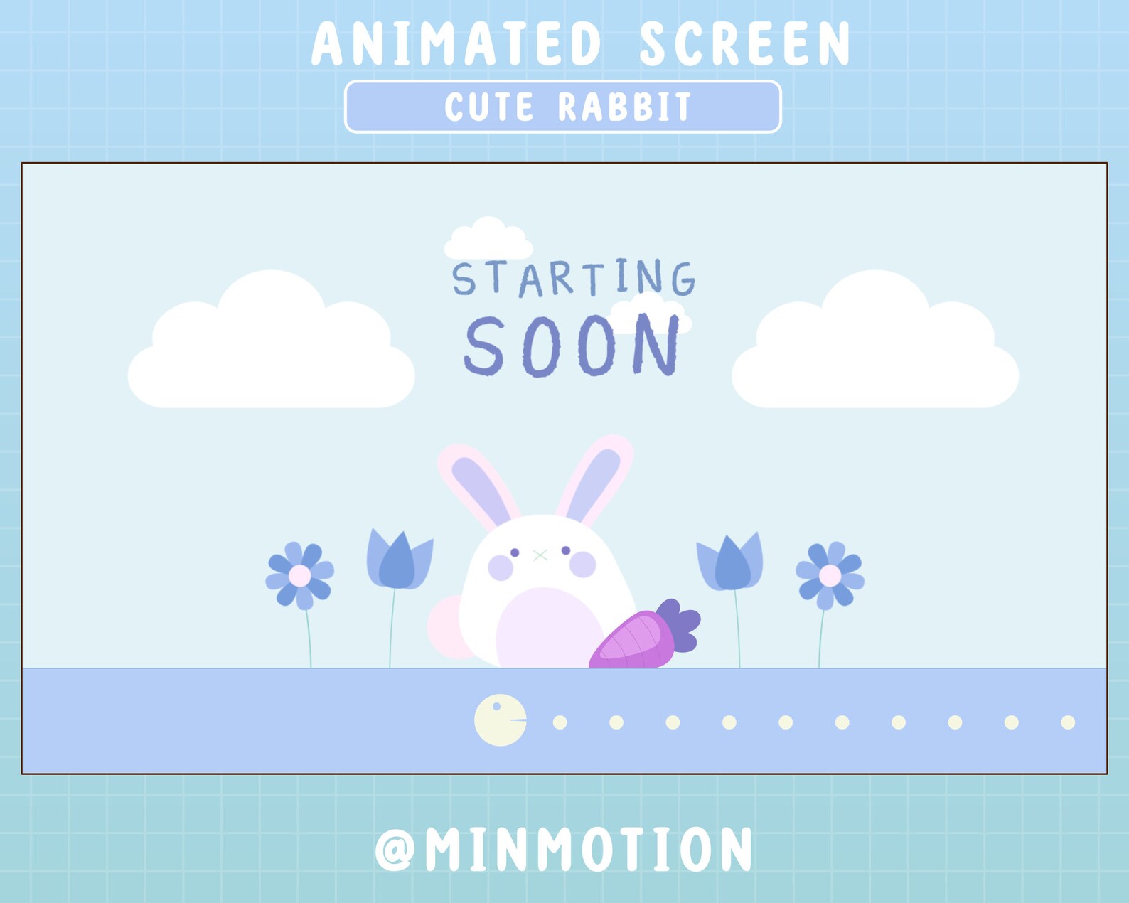 FULL ANIMATED Cute Rabbit Twitch Overlay Stream Package / - Etsy