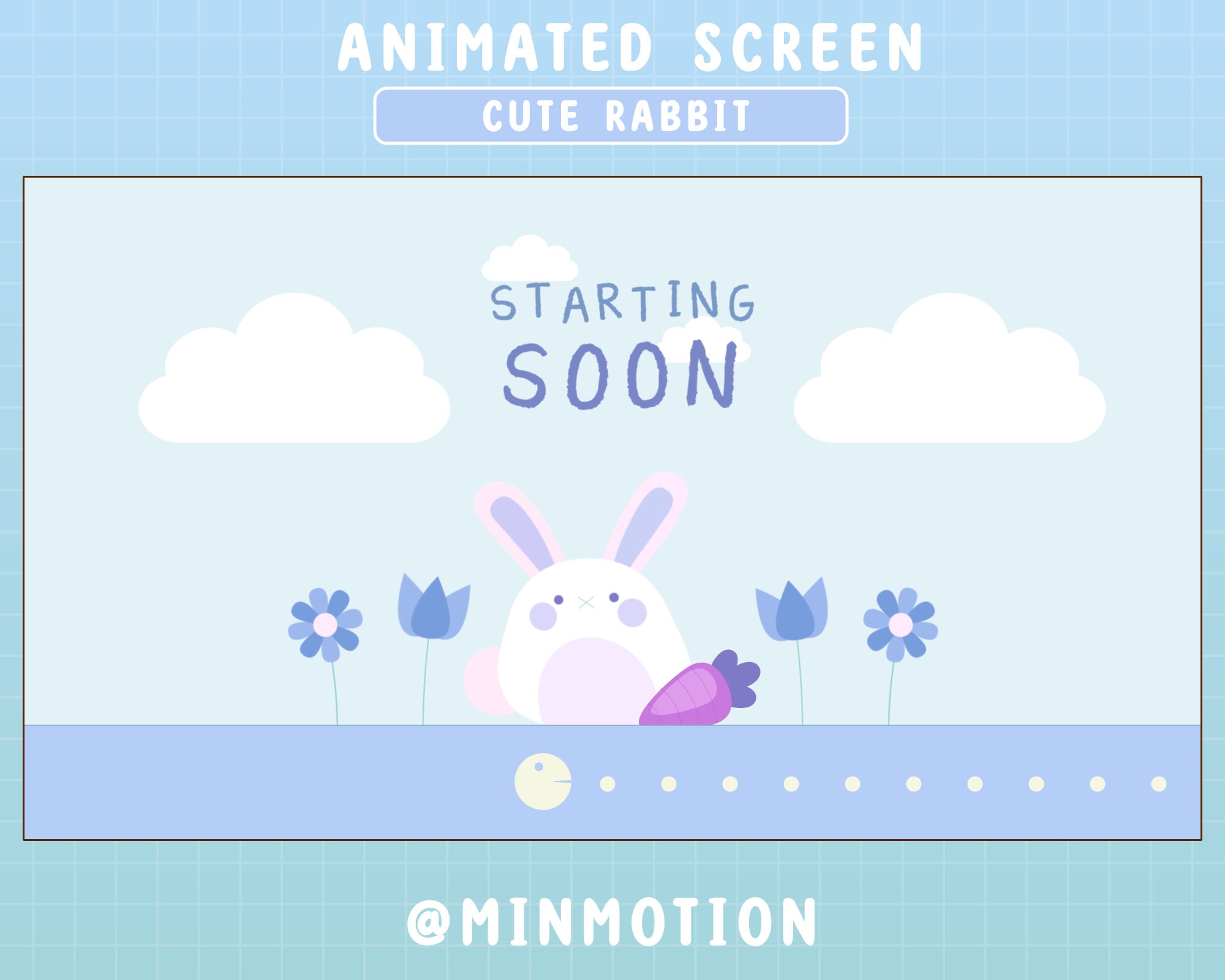 FULL ANIMATED Cute Rabbit Twitch Overlay Stream Package / - Etsy