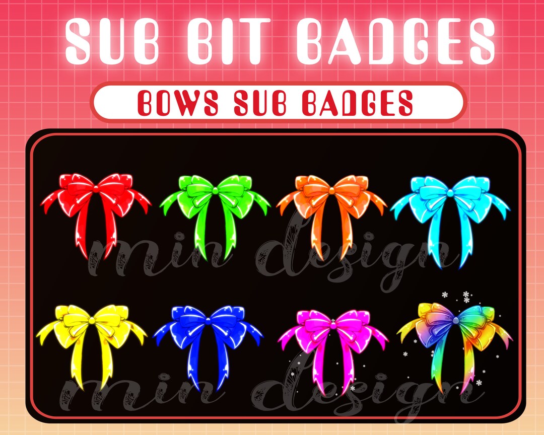 Bow Sub Badges / Twitch Bit Badges / Sub Badges Cute PASTEL BOW / Cute ...