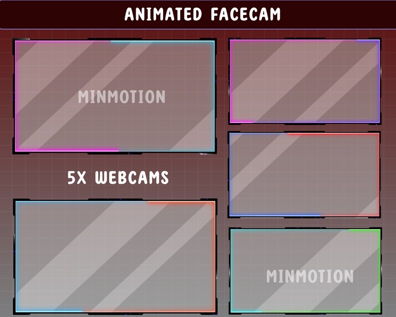 Animated Neon Webcam Overlays / Twitch Webcam Frame 5 Animated - Etsy