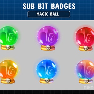 Magic Ball Sub Bit Badges / Shiny Magic Crystal Balls Sub /cute Sub ...