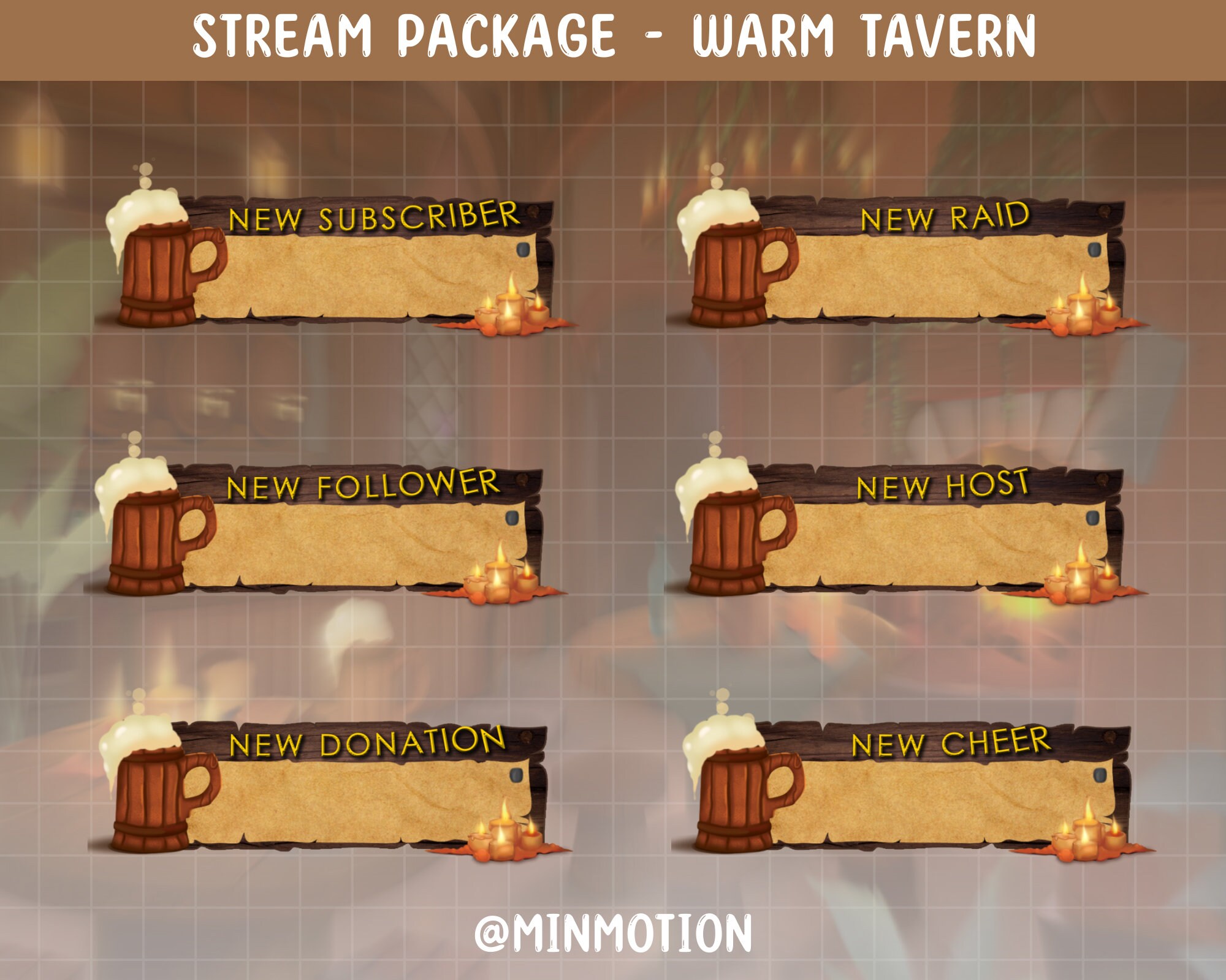 Animated Warm Tavern Twitch Stream Full Package / Medieval Fantasy ...