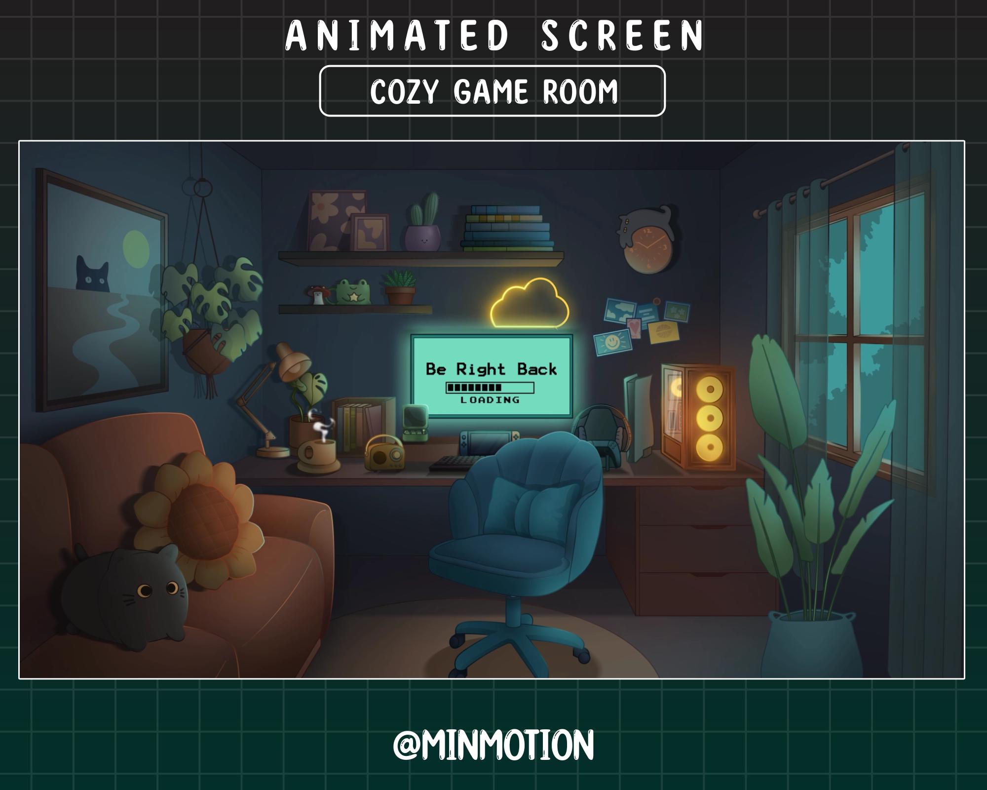 Animated Cozy Game Room Twitch Screen / Gamer Twitch Overlay/ Starting ...
