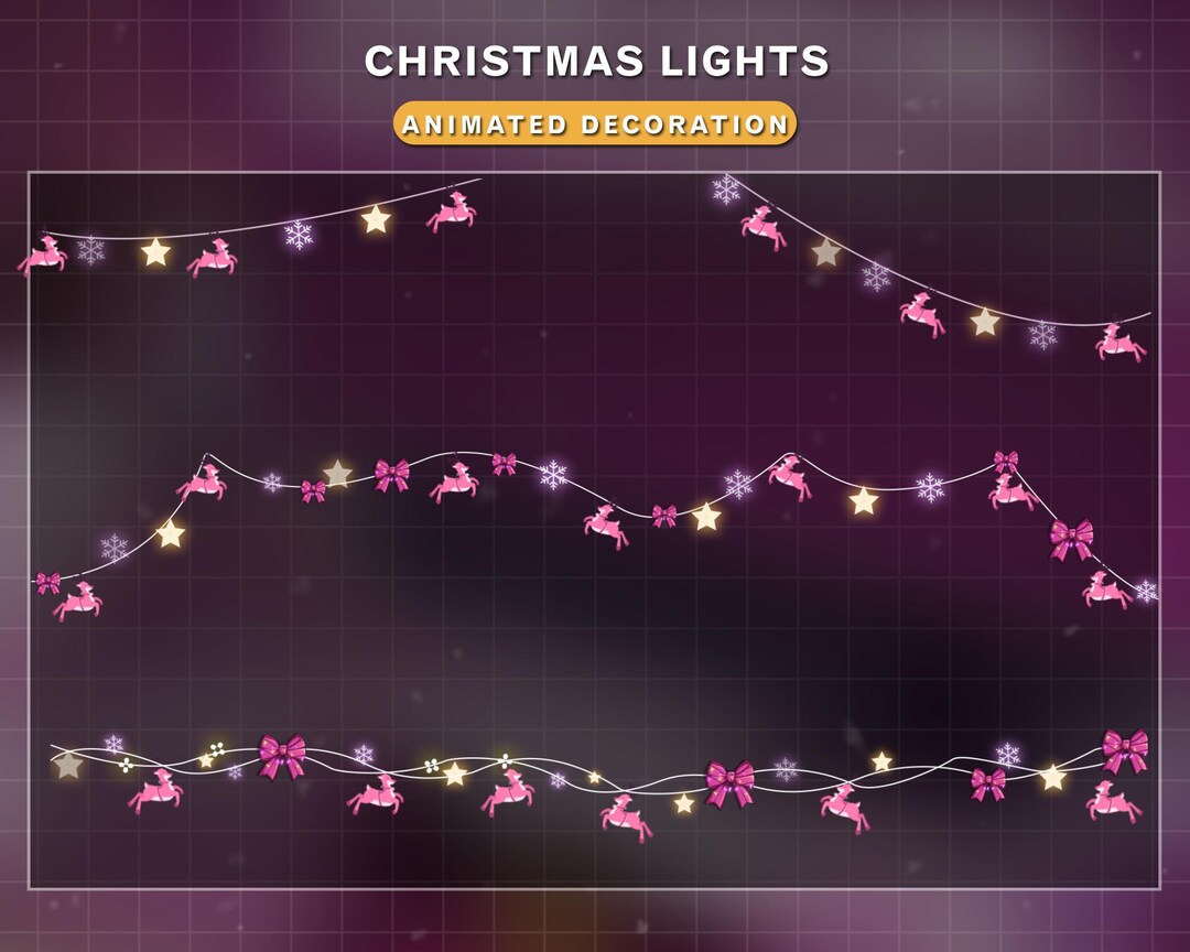 3 luces navideñas animadas para decoración de transmisión, luces de ...