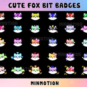 Cute Fox Twitch Tier Bit Badges/ Complete Twitch Bit Badges Set/ Fox ...