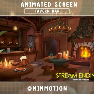 Animated Warm Tavern Twitch Screen / Medieval Fantasy Tavern Overlay ...