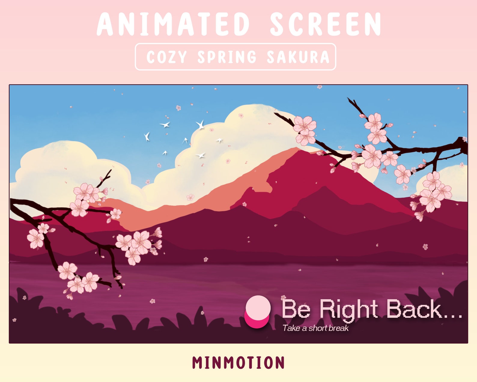 Animated Sakura Cherry Blossom Twitch Stream Package / Cozy Spring ...