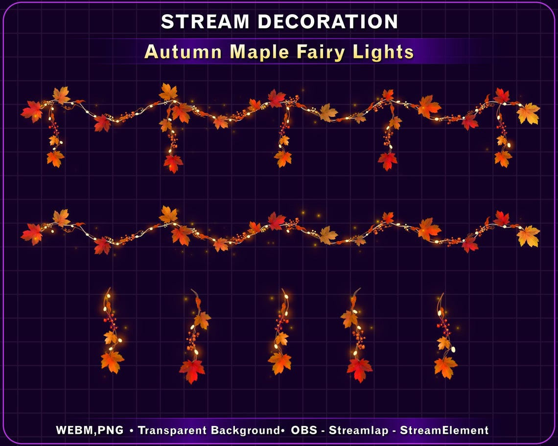 Animated Stream Decoration Autumn Theme / Party Lights / Cute Lover ...