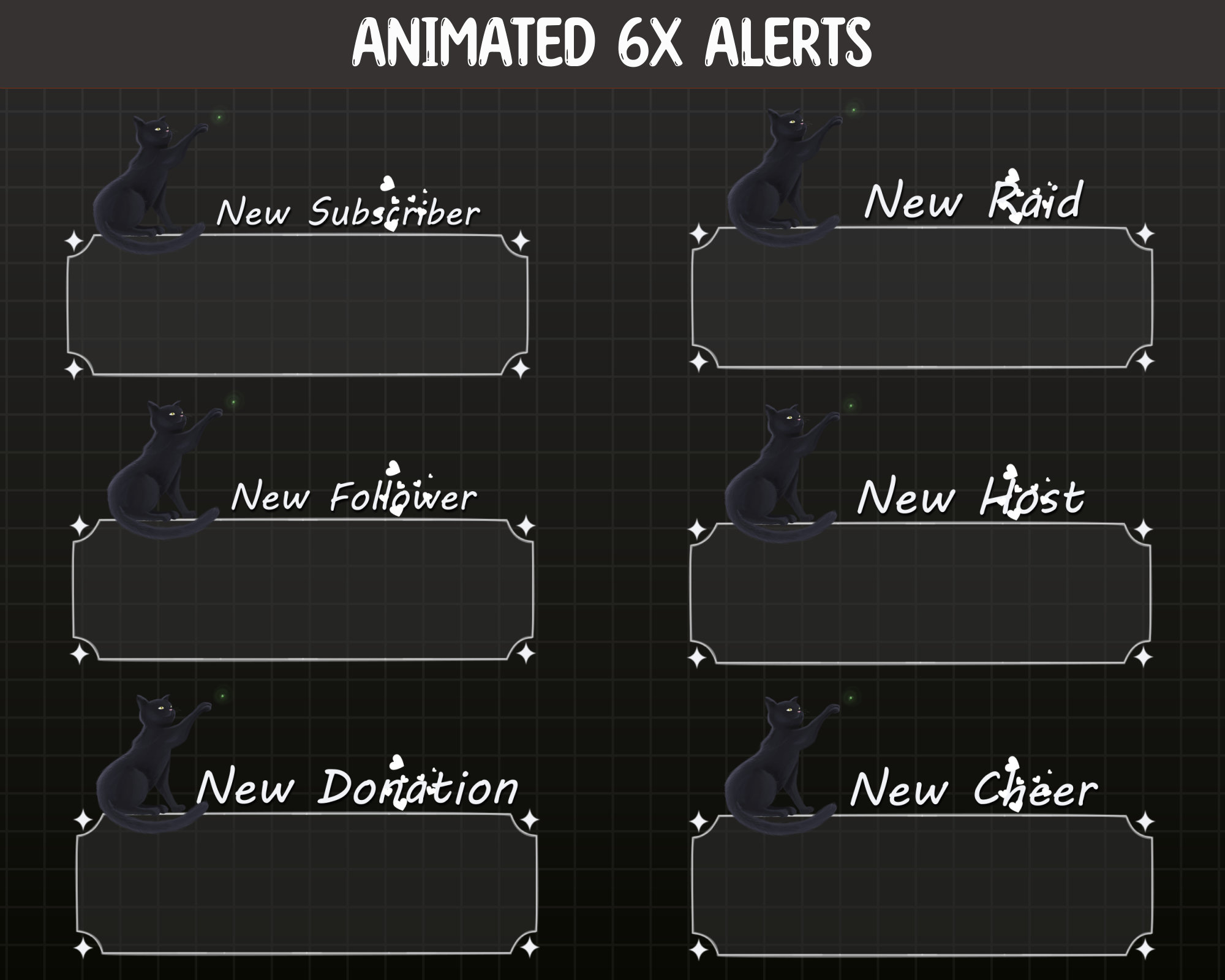 FULL ANIMATED Black Cat Twitch Stream Package/ Celestial Night - Etsy