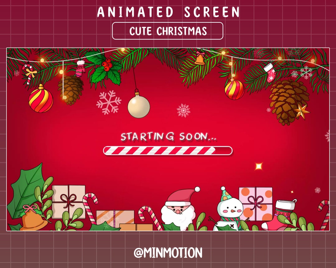 Animated Winter Cute Christmas Twitch Stream Screen / Chrismas Lofi ...