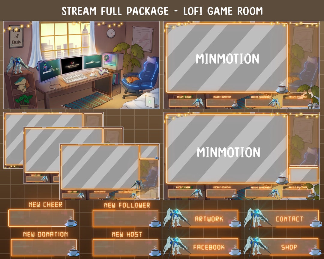 Animated Lofi Gaming Room Twitch Stream Full Package / Lofi Aesthetic ...