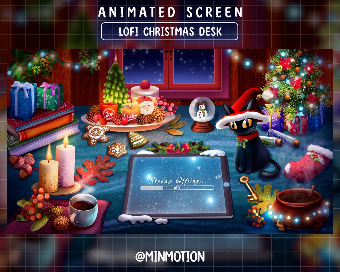 Animated Winter Lofi Desk Twitch Stream Screen / Retro Lofi Desk ...