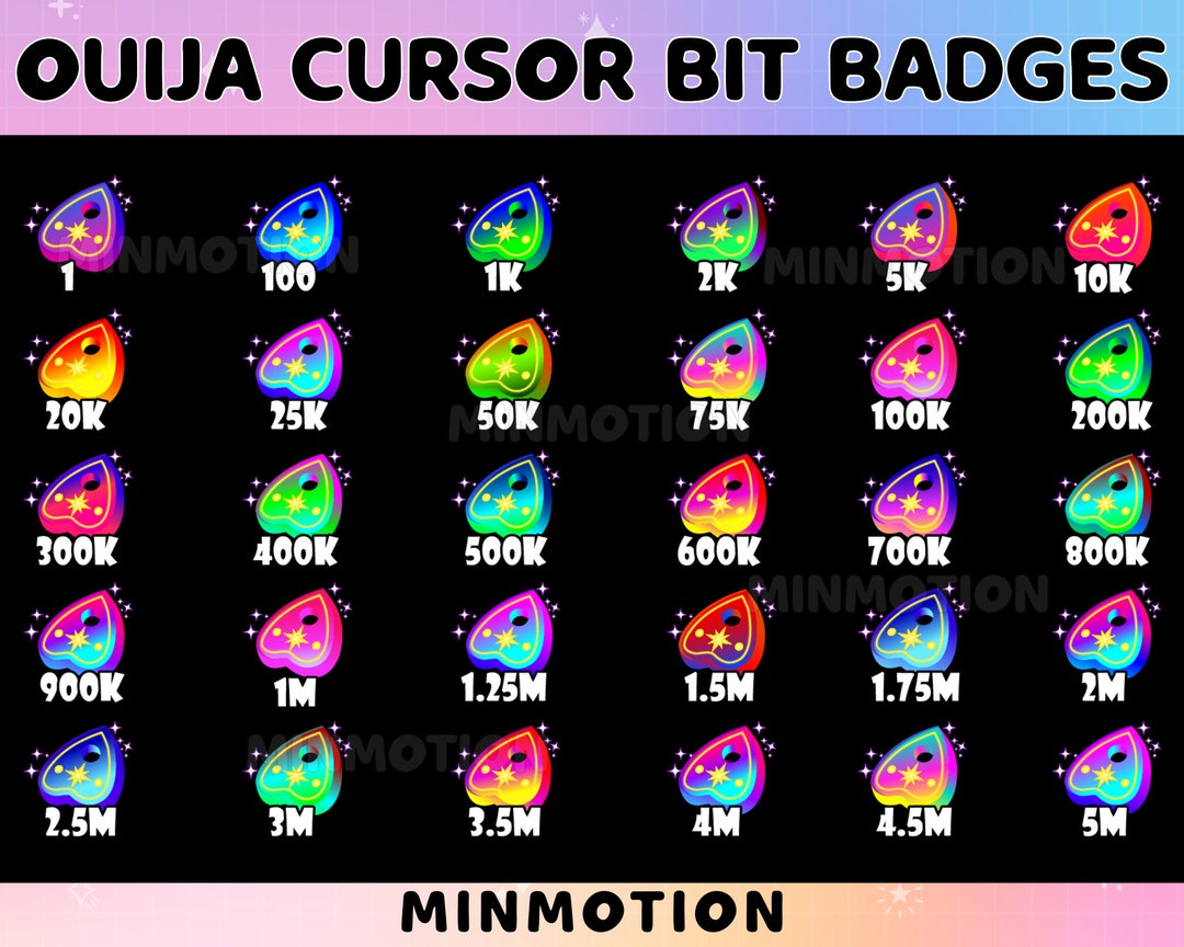 30x Ouija Cursor Bit Badges / Complete Twitch Bit Badges Set / Twitch ...