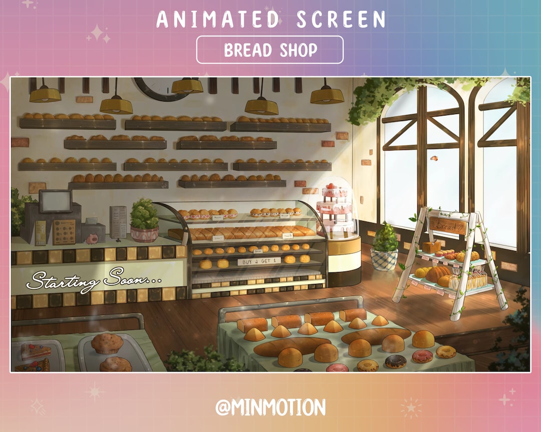 Animated Bakery Shop Twitch Stream Screen / Bread Shop Twitch Overlay ...