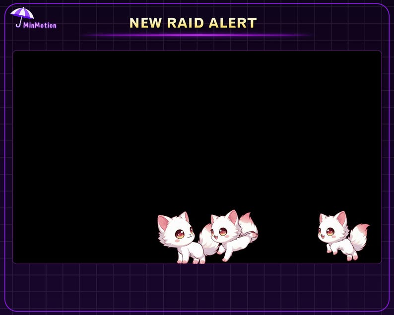 Animated Cute Cat Twitch Raid Alert, Chibi Cat Raid Animation With Cat ...