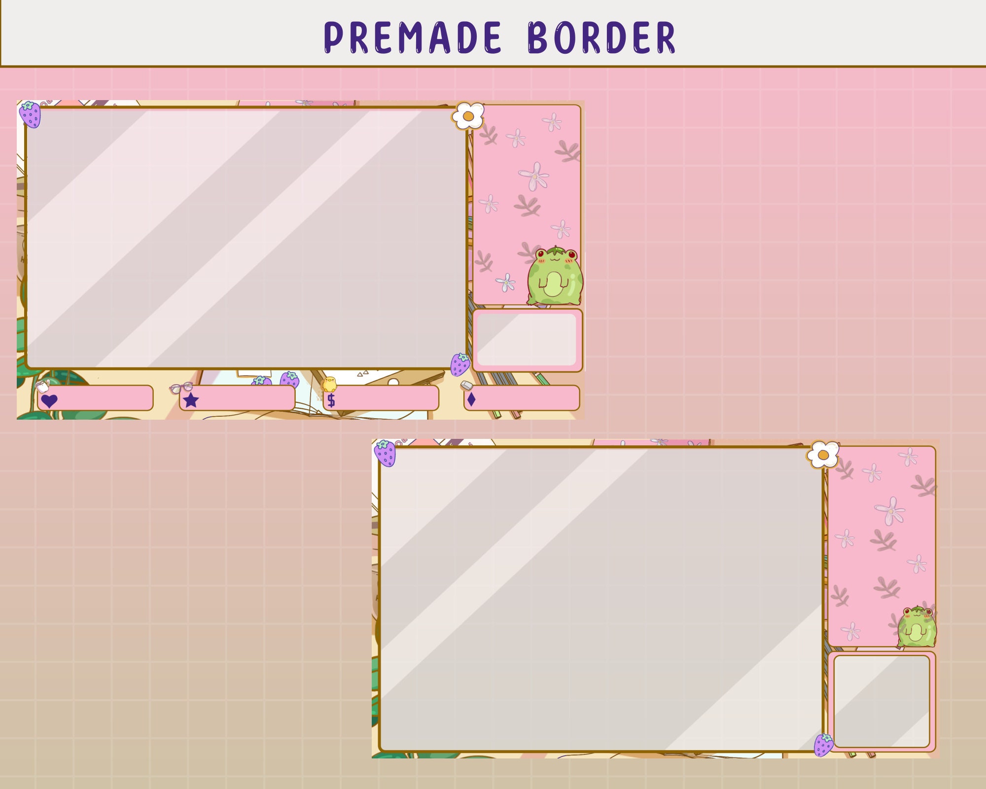 FULL ANIMATED Retro Lofi Desk Twitch Stream Package / Pastel Overlay ...