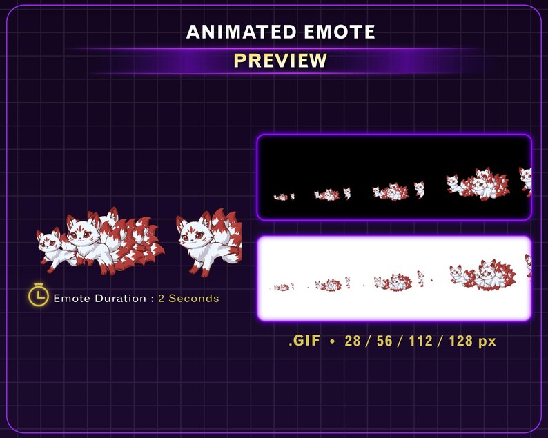 Animated Nine Tail Fox Run Emote Pack Twitch, Single & Group Run, Funny ...