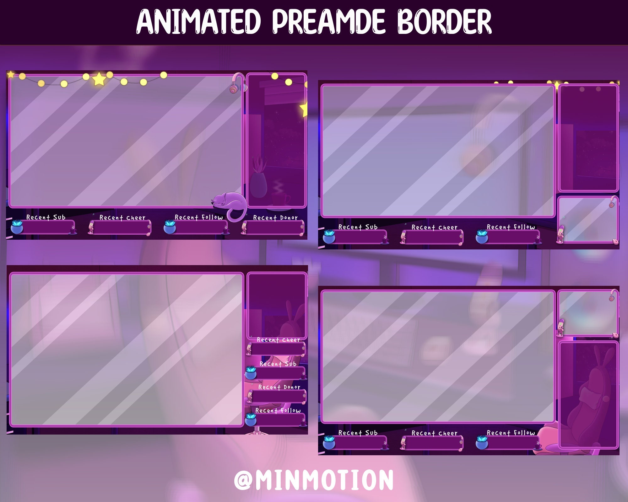 Animated Cozy Gaming Room Twitch Stream Full Package / Lo-fi Aesthetic ...