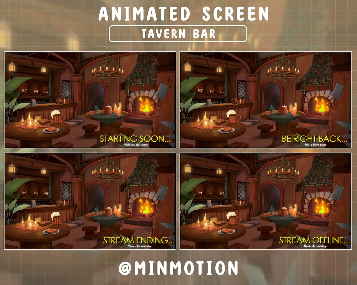 Animated Warm Tavern Twitch Screen / Medieval Fantasy Tavern - Etsy Canada