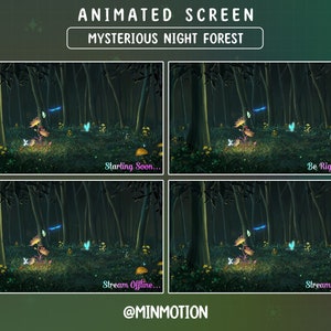 Animated Night Forest Twitch Stream Screen / Mesmerizing Night Forest ...