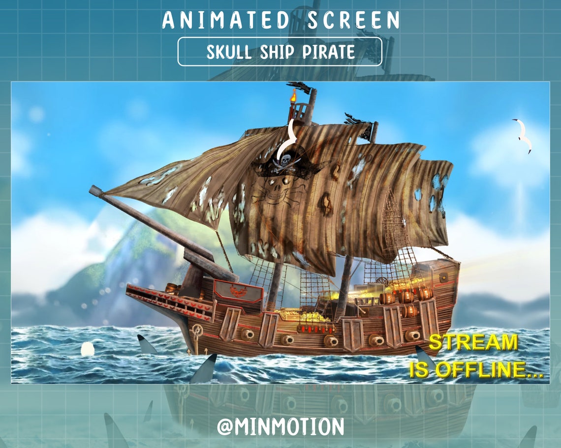Animated Ship Pirate Twitch Screen / Sea Fantasy and Adventure - Etsy