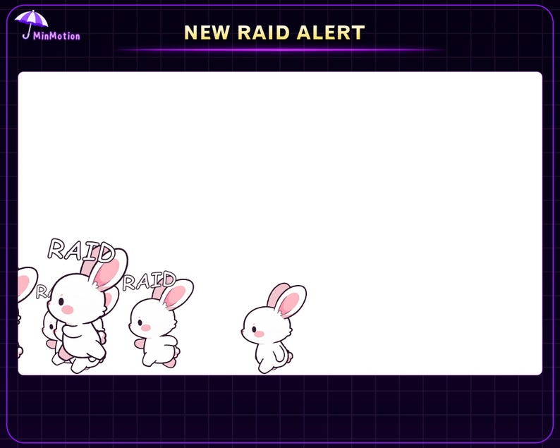 Animated Cute Bunny Twitch Raid Alert, Bunny Raid Animation With Bunny ...