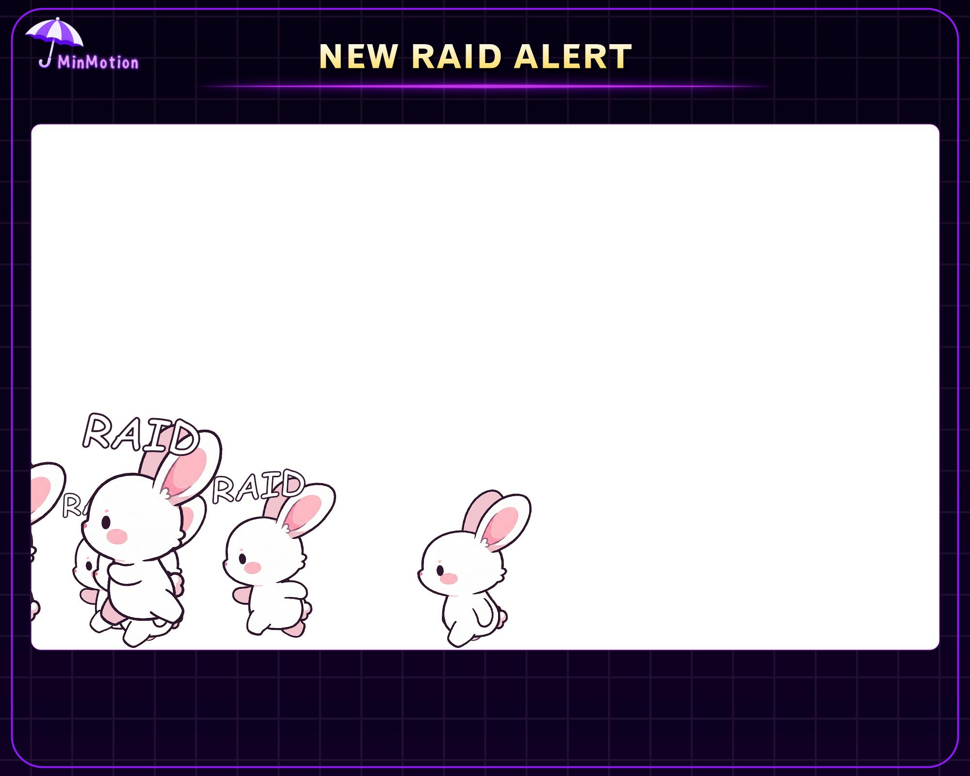 Animated Cute Bunny Twitch Raid Alert, Bunny Raid Animation With Bunny ...