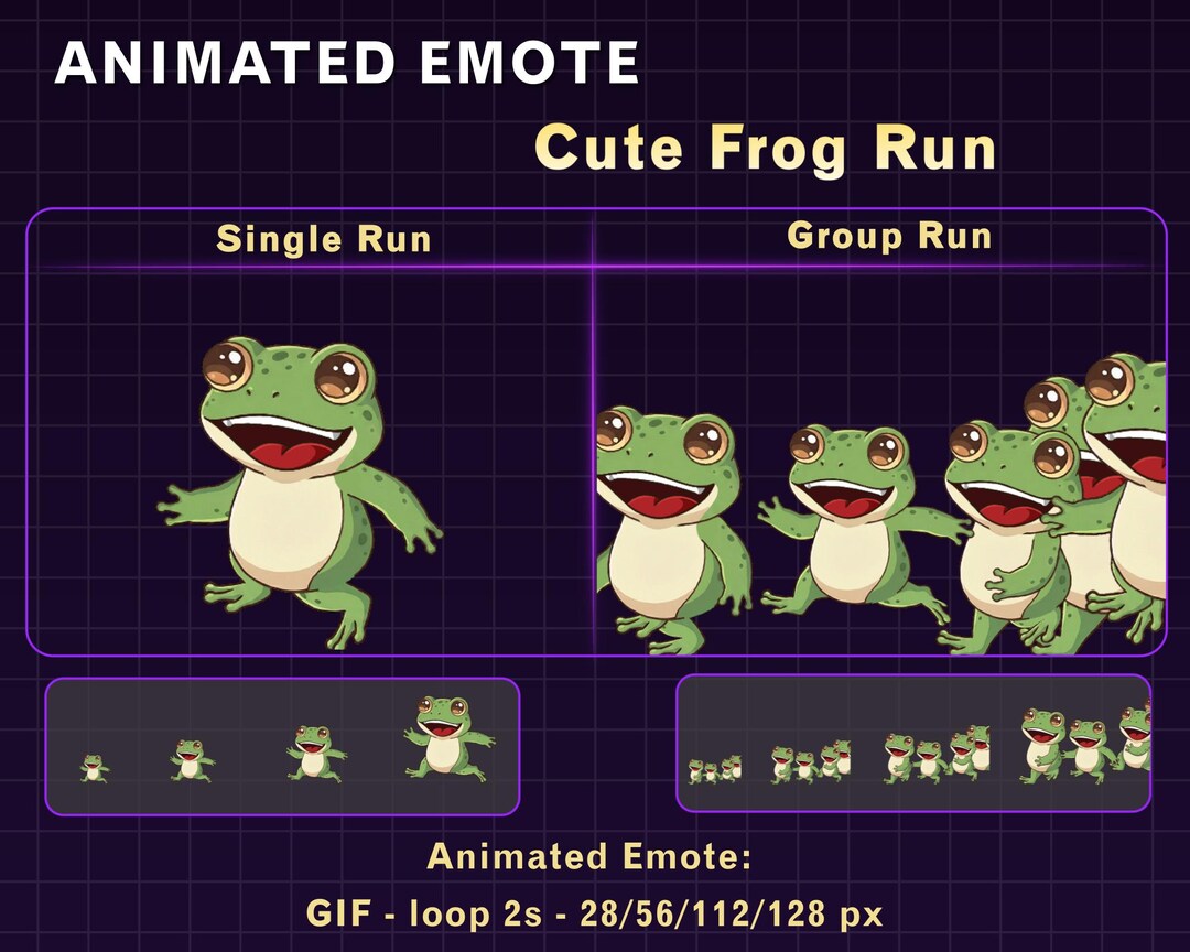 2x Animated Frog Twitch Emote, Cute Frog Stream Emote for Twitch ...