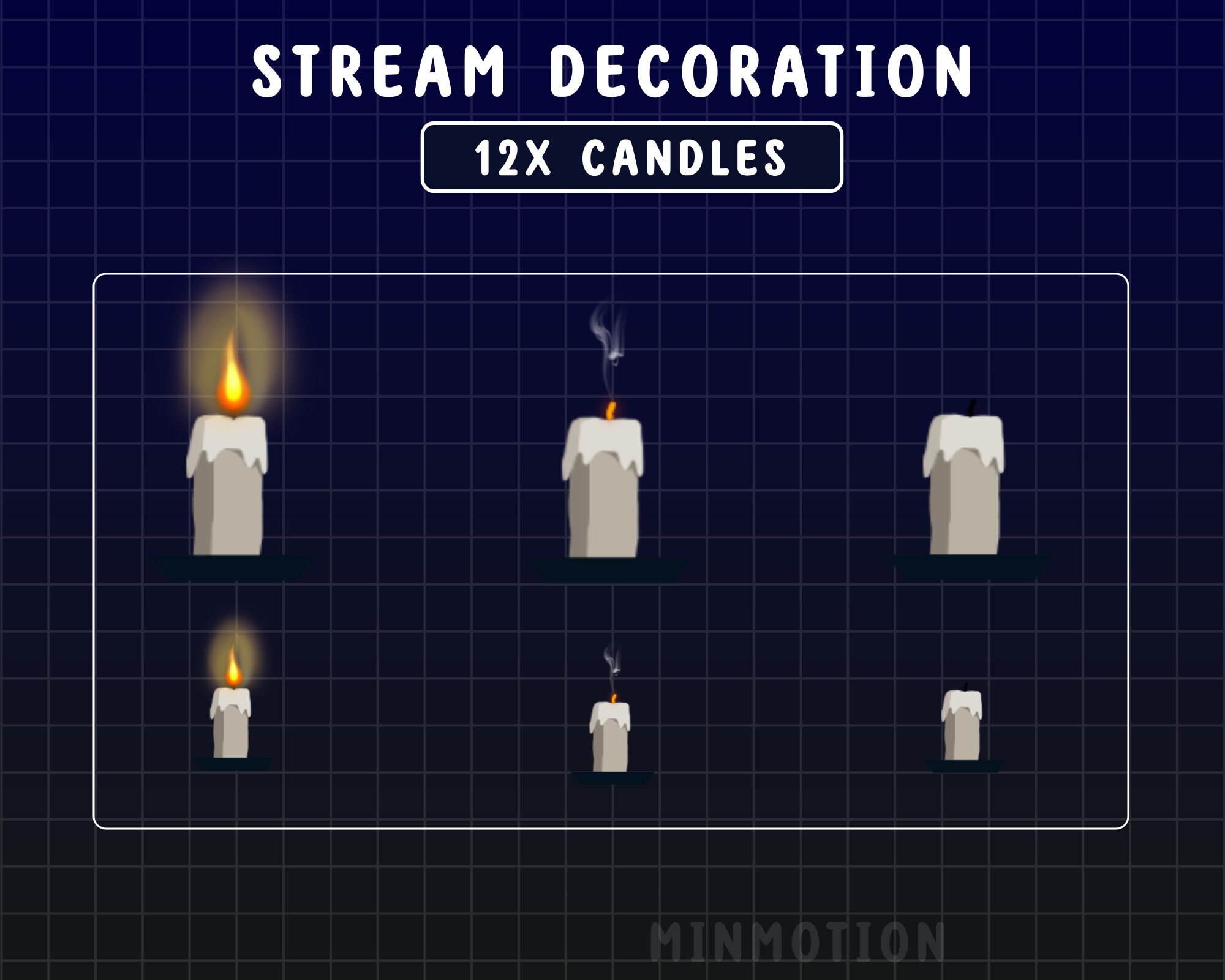 12x Candles Frame Animated Stream Decoration / Candle Holder - Etsy