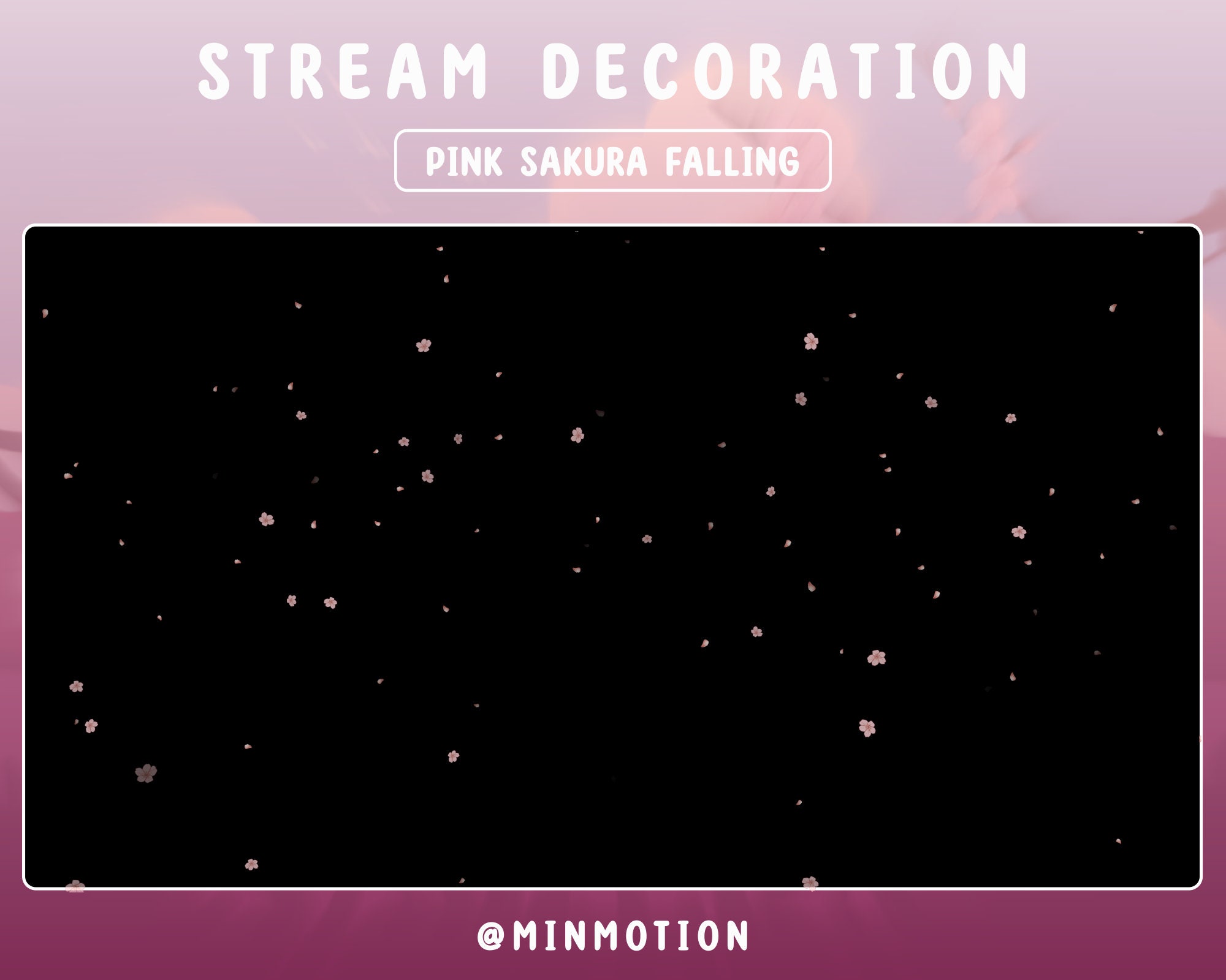 Animated Pink Sakura Falling Down Stream Decoration / Magical - Etsy