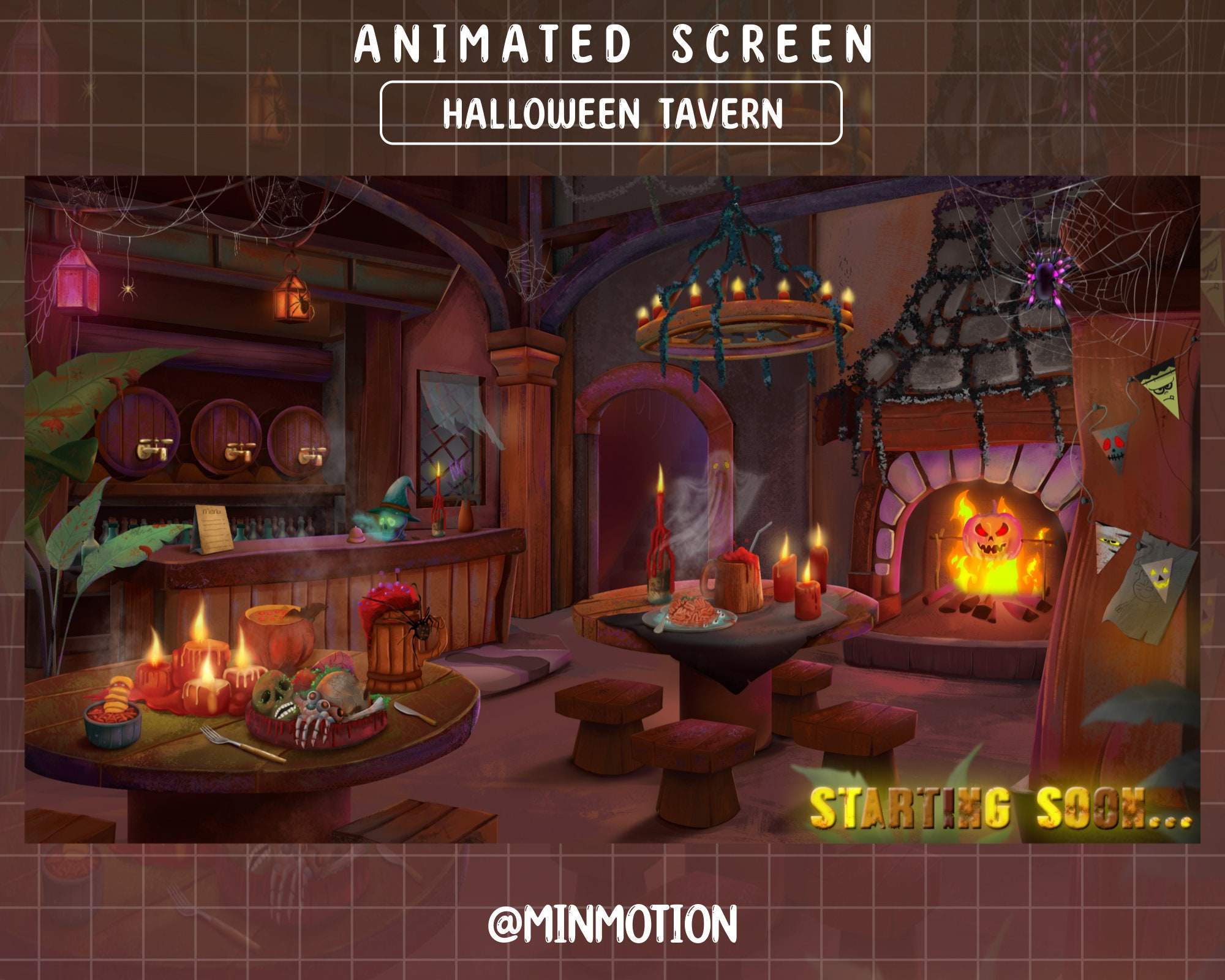 Animated Tavern Ghost Twitch Stream Screen / Medieval Fantasy Tavern ...