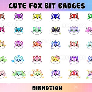 Cute Fox Twitch Tier Bit Badges/ Complete Twitch Bit Badges Set/ Fox ...