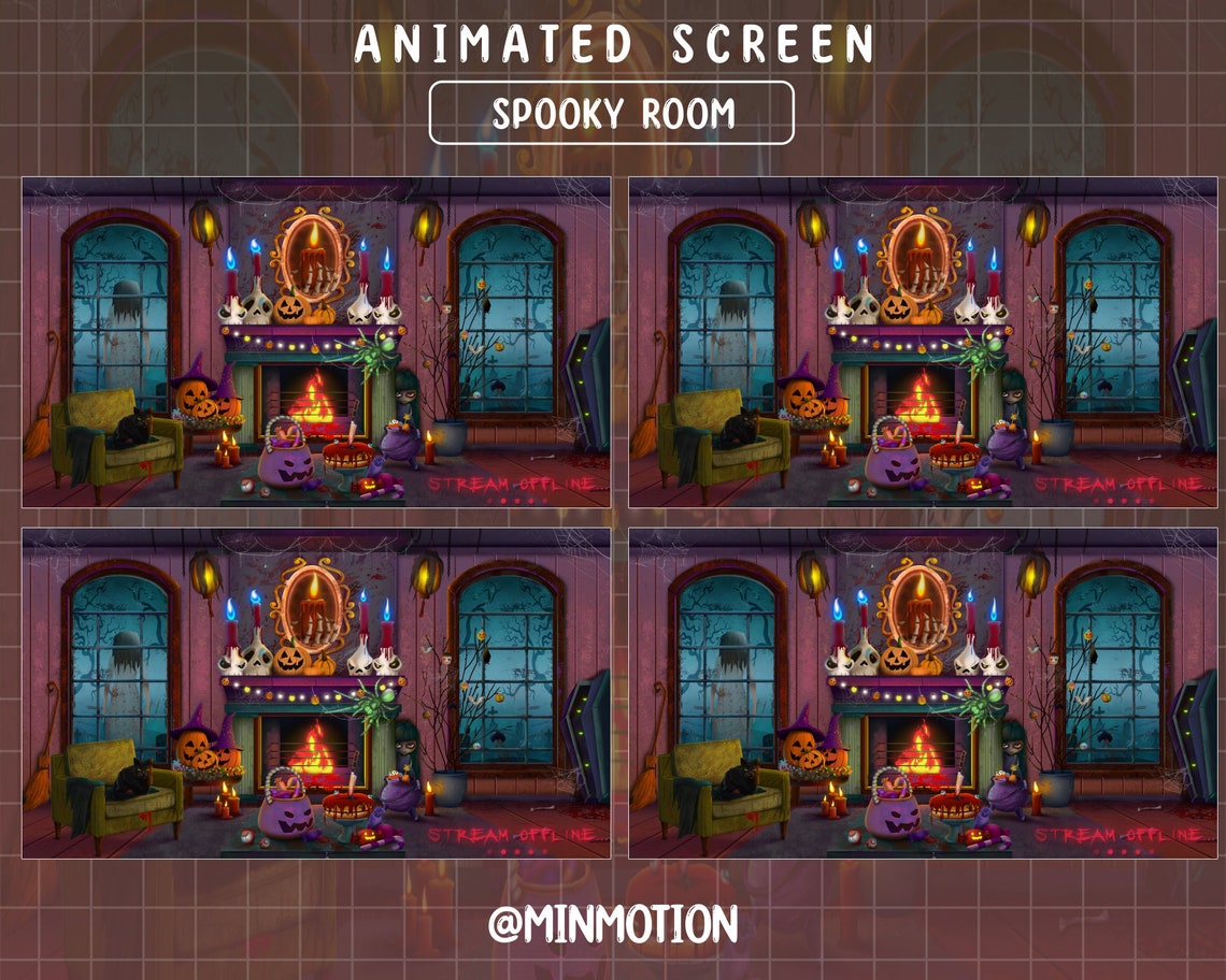 Animated Spooky Room Twitch Stream Screen / Cozy Halloween - Etsy