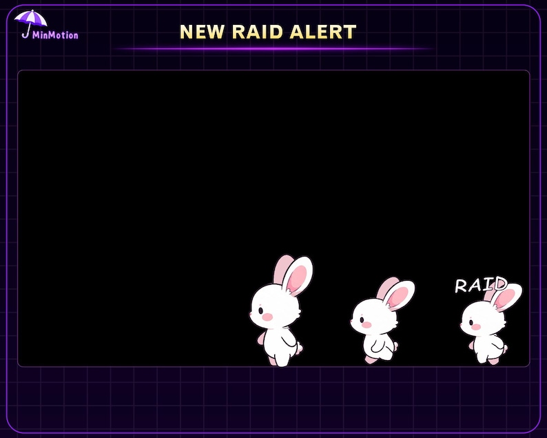 Animated Cute Bunny Twitch Raid Alert, Bunny Raid Animation With Bunny ...