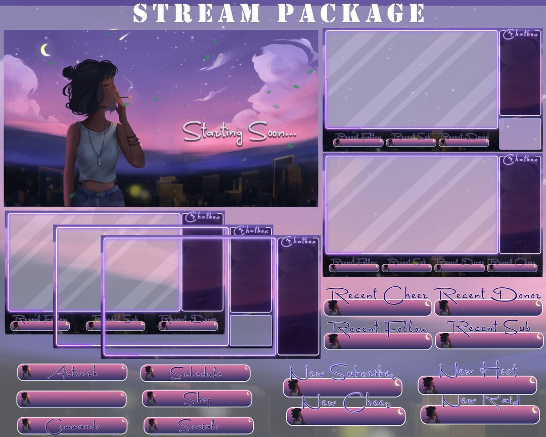 FULL ANMATED Young Girl Smoking Cigarettle Twitch Overlay Stream ...