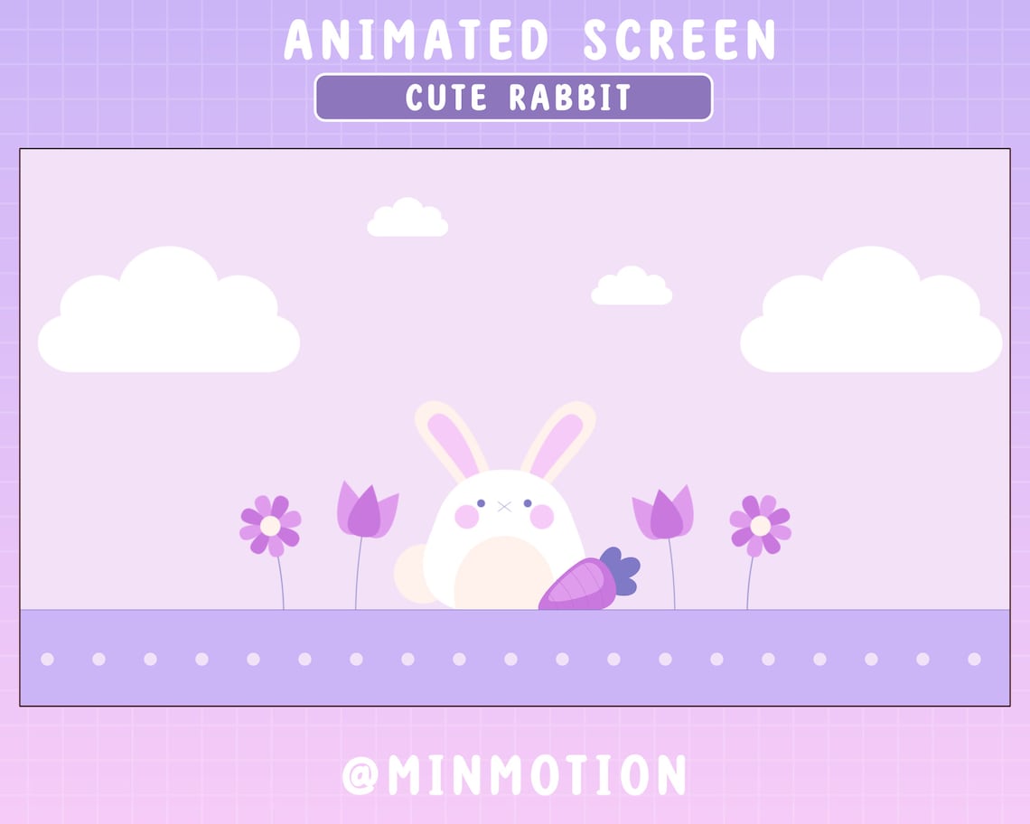 FULL ANIMATED Cute Bunny Twitch Overlay Stream Package / - Etsy