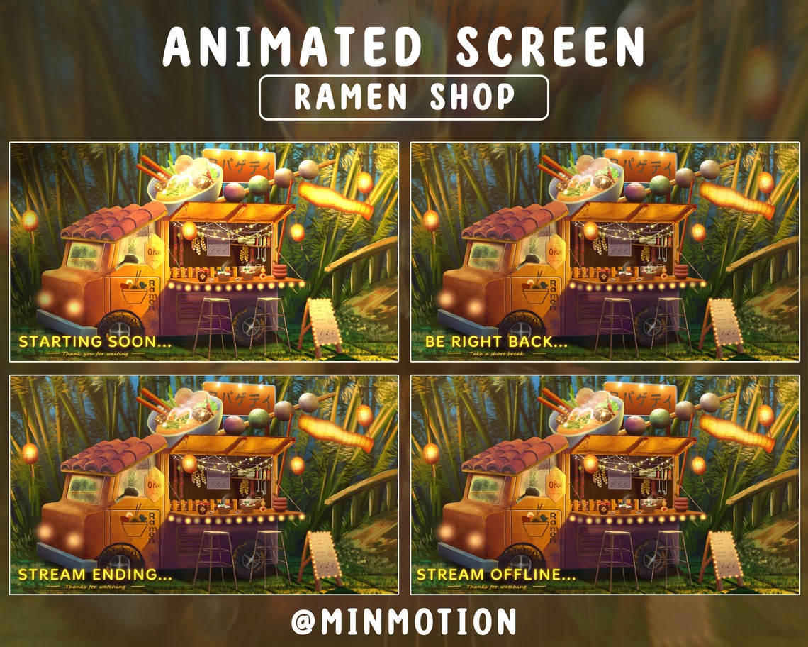 Animated Mystic Ramen Shop Japan Twitch Stream Screen / Mobile Food ...