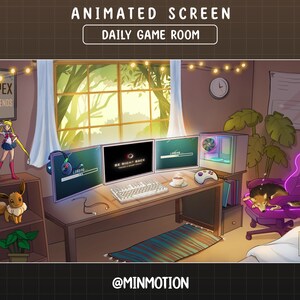 Animated Lofi Gaming Room Twitch Stream Full Package / Lofi Aesthetic ...