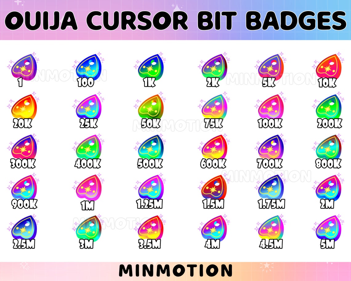 30x Ouija Cursor Bit Badges / Complete Twitch Bit Badges Set / Twitch ...