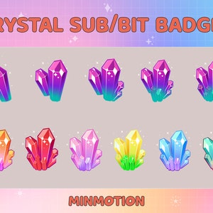 Twitch Crystal Gem Sub Badges / Quartz Cluster Twitch /purple Kawaii ...
