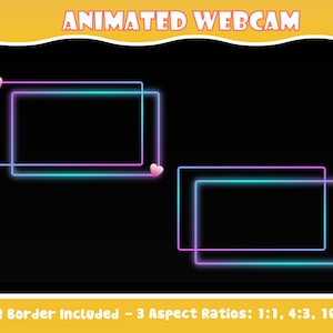 Twitch Animated Webcam Border Overlay / Neon Rounded Corners Camera ...
